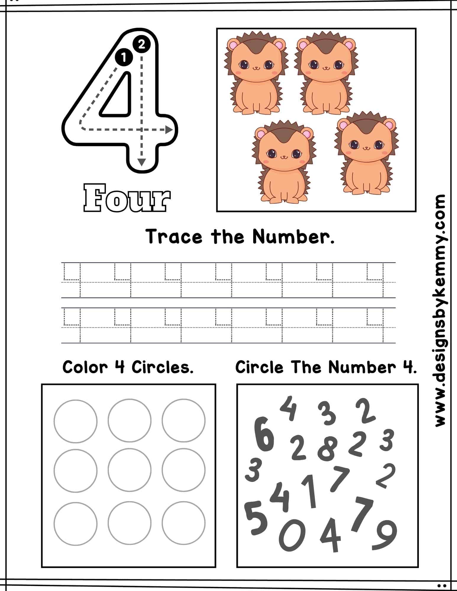 Tracing Numbers Activity Worksheets - Free Kids Printables Hub