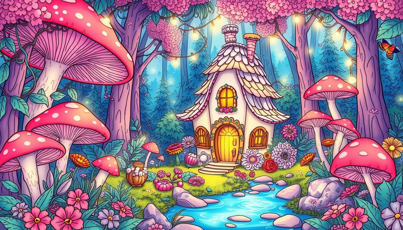 Whimsical Fairy House Coloring Pages: Explore the Magical Realm